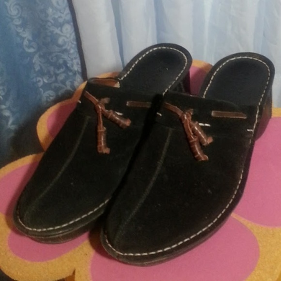 Sperry | Shoes | Sperry Black Suede Soft Sole Clog Shoe Size 8 | Poshmark